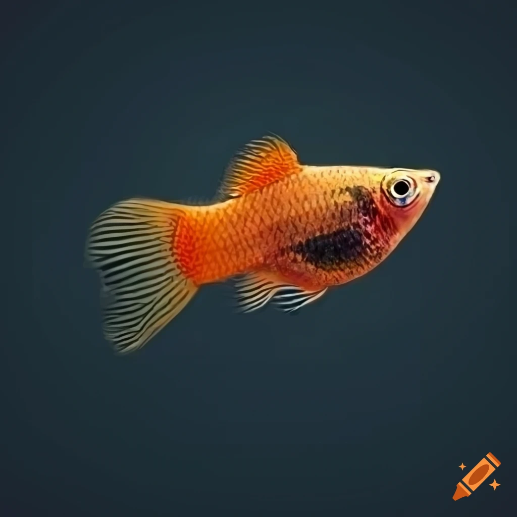 Black and orange platy swimming gracefully in a detailed vector ...