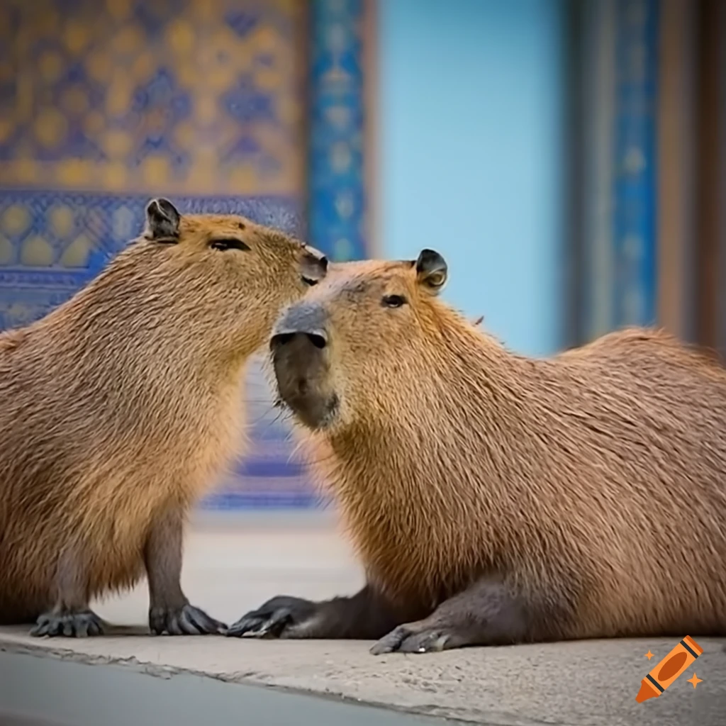 Capybaras at the registan samarkand on Craiyon