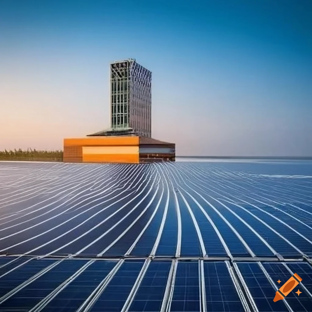 Solar energy research center headquarters surrounded by photovoltaic ...