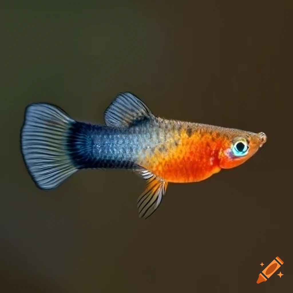 Black and orange platy swimming gracefully in a detailed vector ...