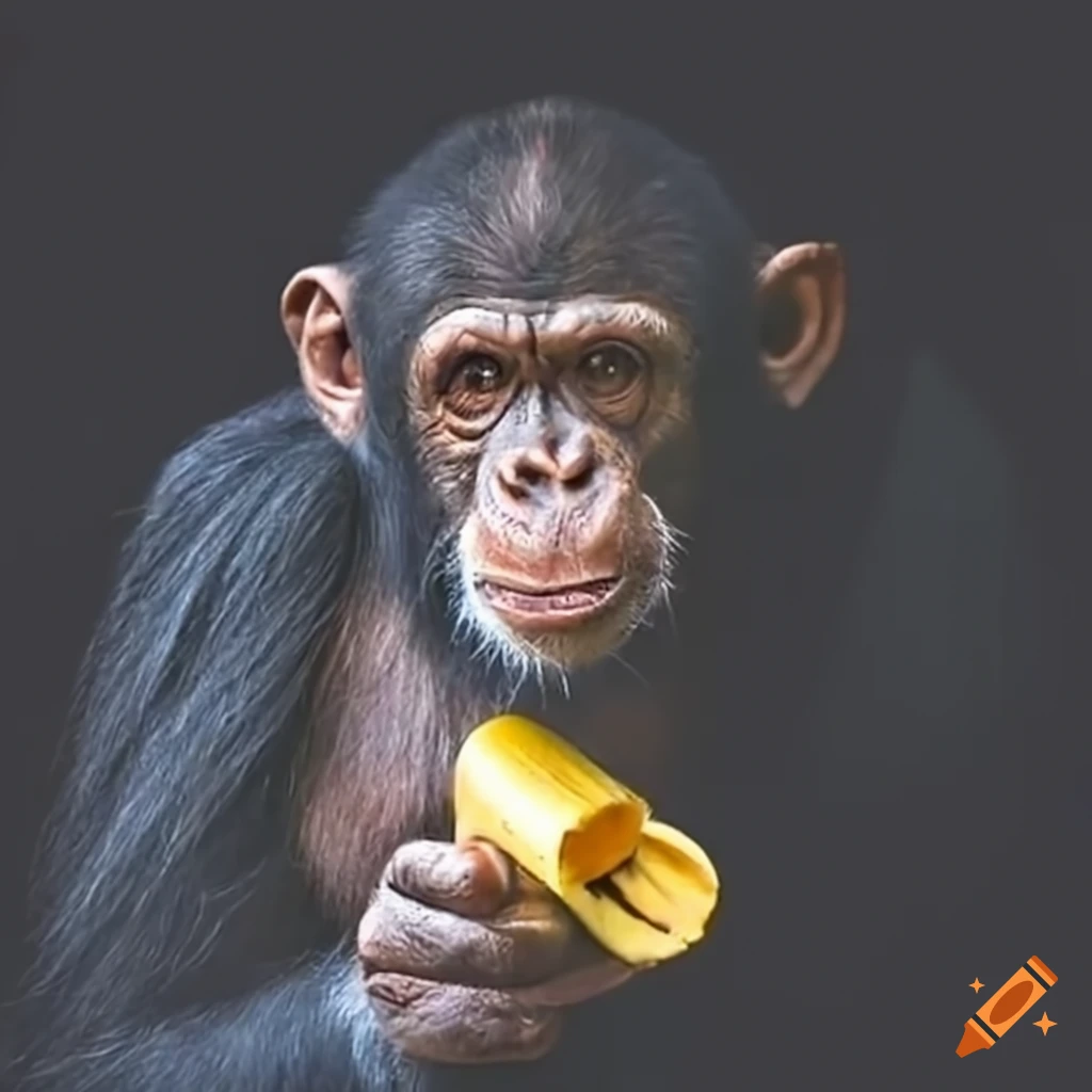 Presidential chimp in a suit answering a banana phone on Craiyon