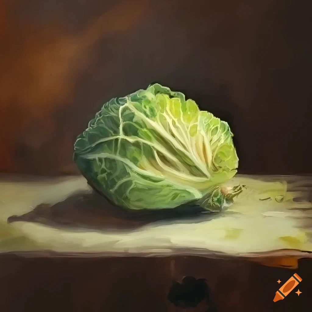 Painting of cabbage on Craiyon