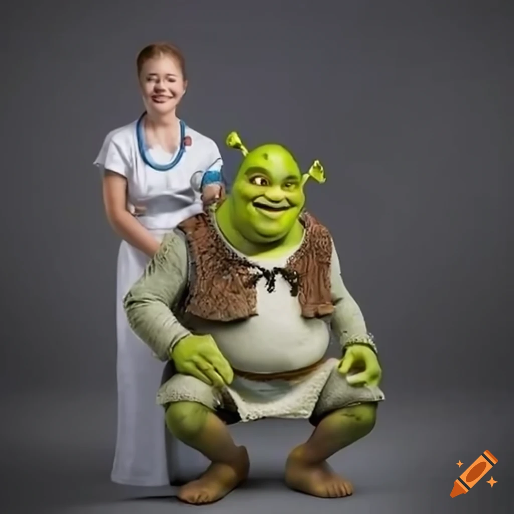 Nurse and shrek characters on Craiyon