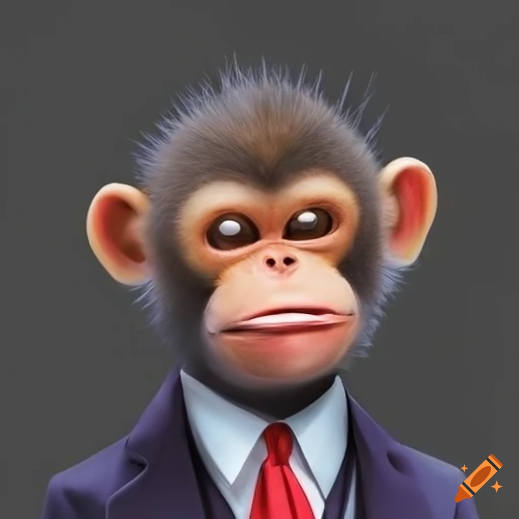 Monkey wearing a suit on Craiyon