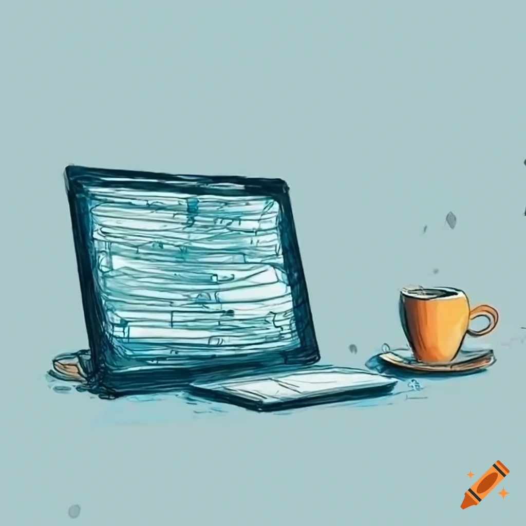 Focused developer coding surrounded by books and coffee on Craiyon