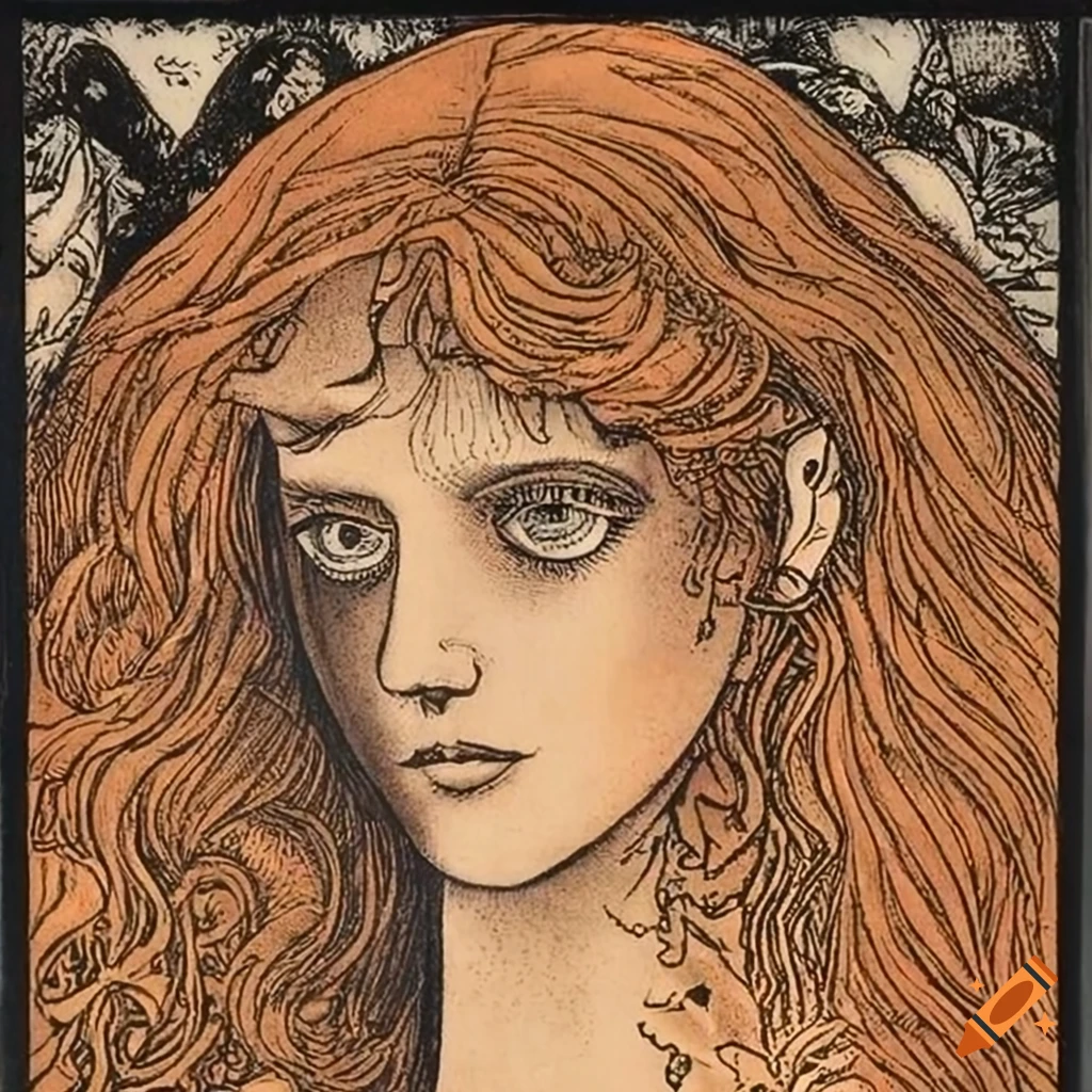 Mary Magdalene woodcut by Virgil Finlay, Aubrey Beardsley and Edward ...