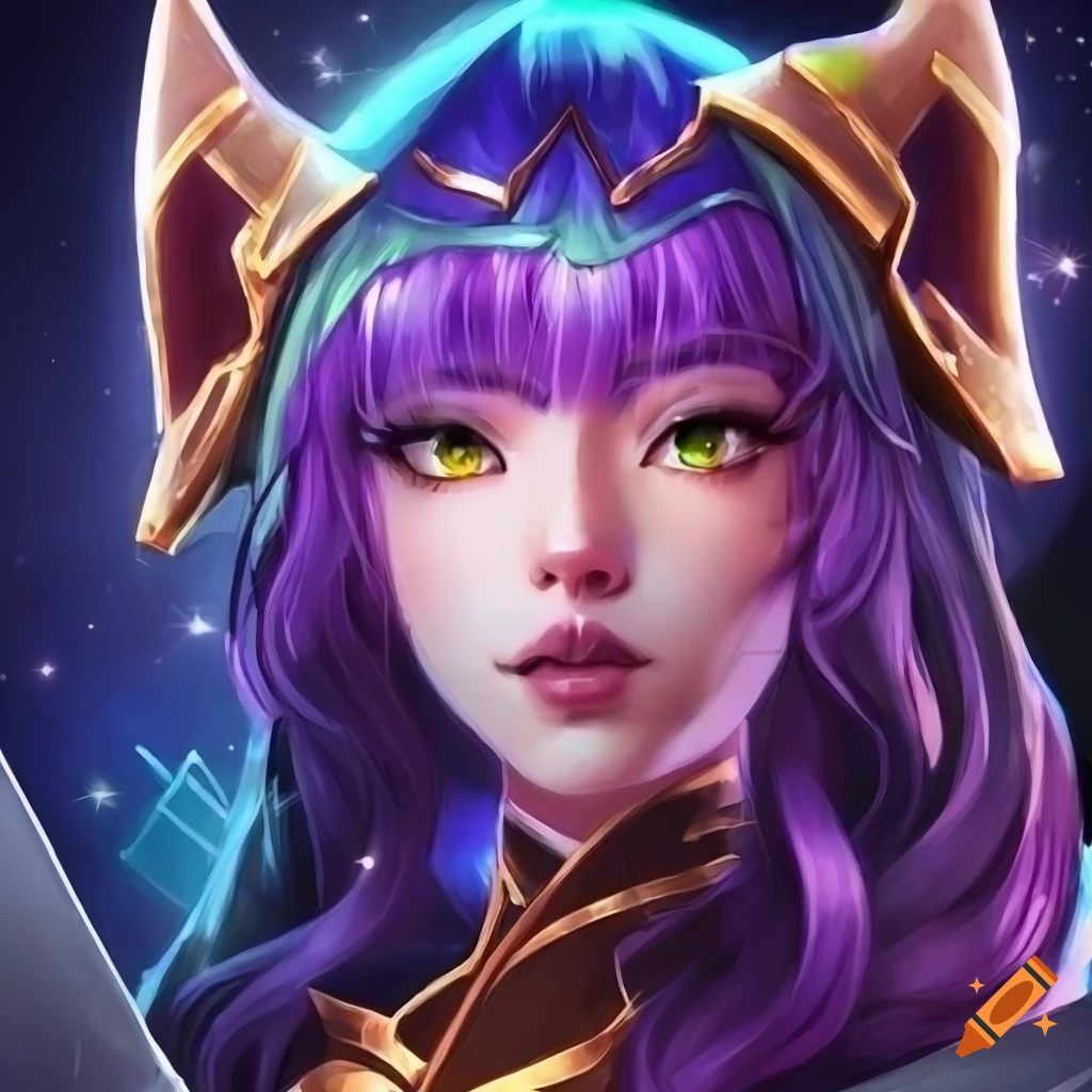 Closeup portrait of Lulu from League of Legends with dreamy eyes and ...