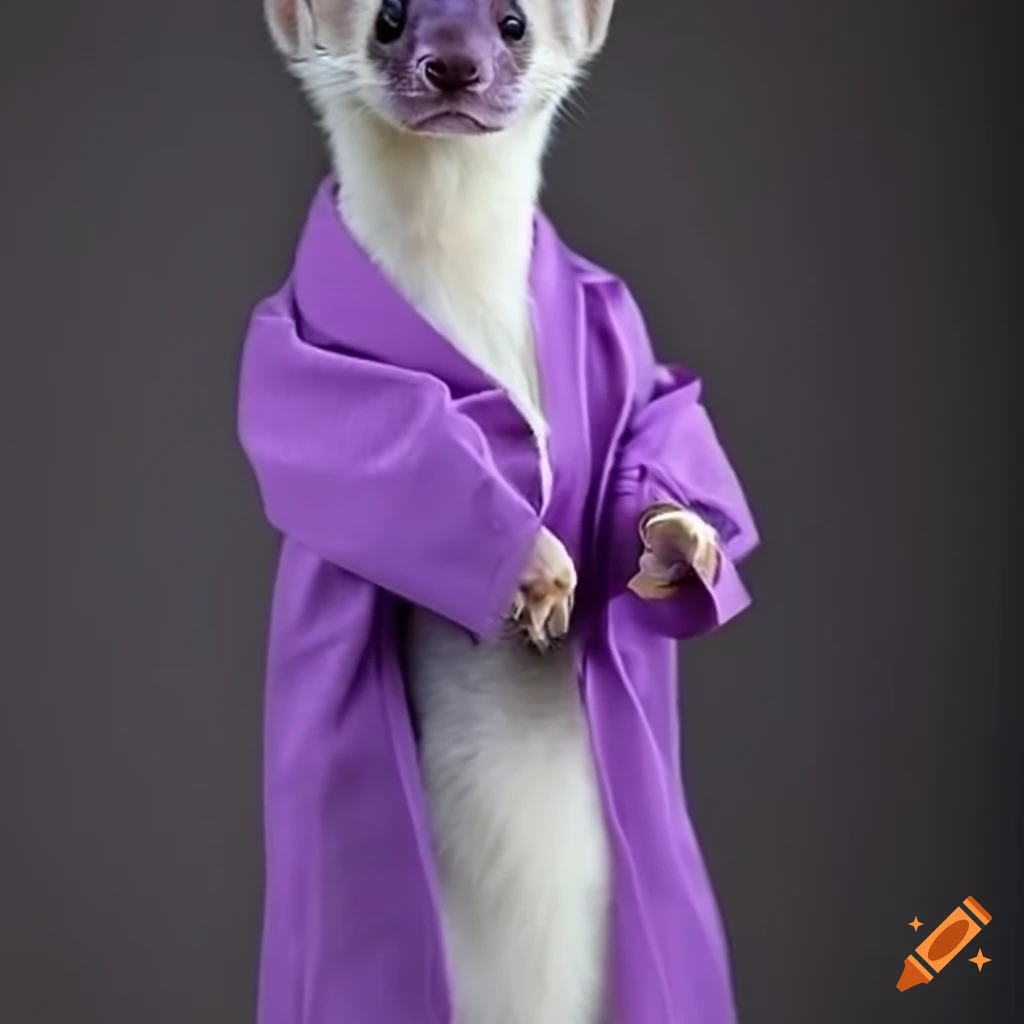 Purple weasel in a lab coat on Craiyon