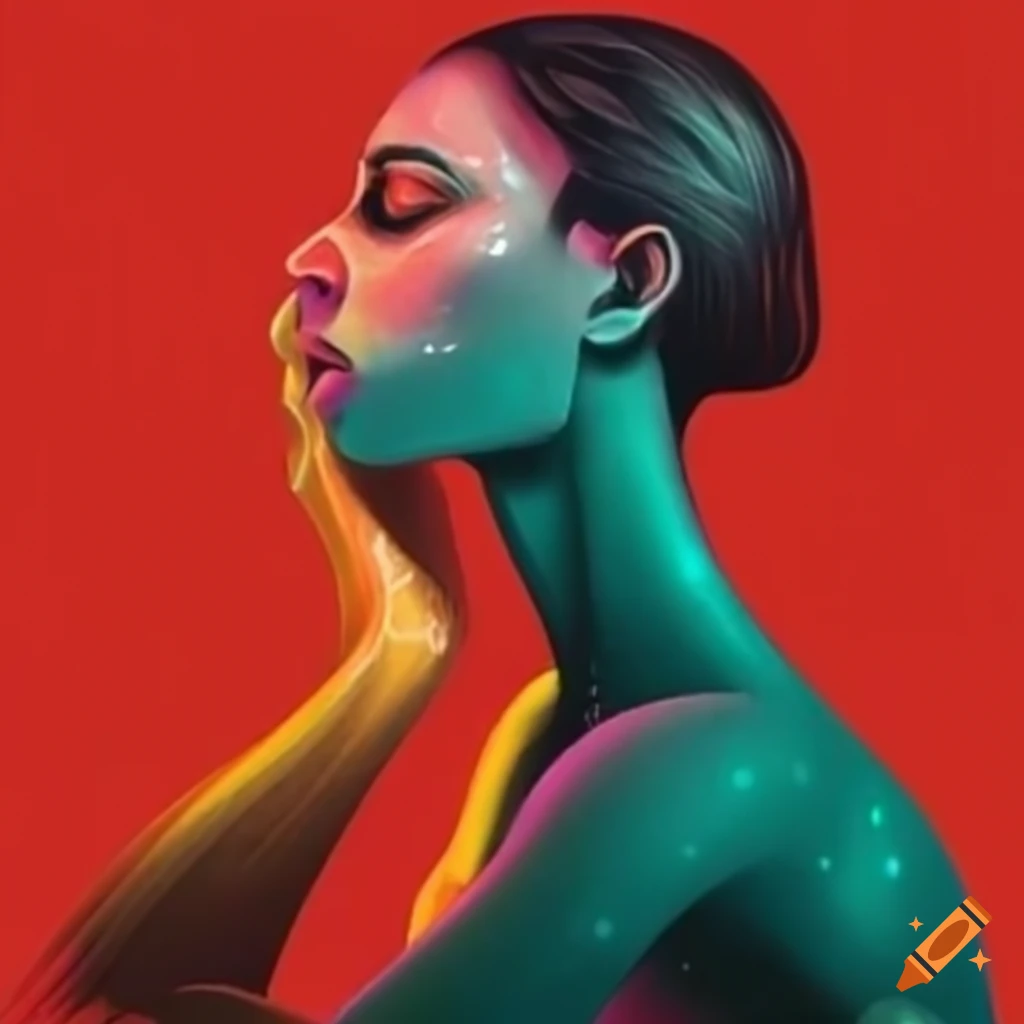 Two abstract distorted shapes on Craiyon