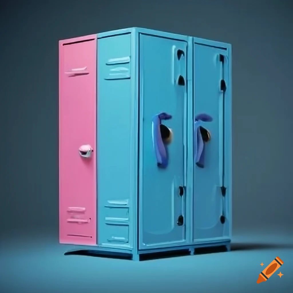 Blue and pink locker for children on Craiyon