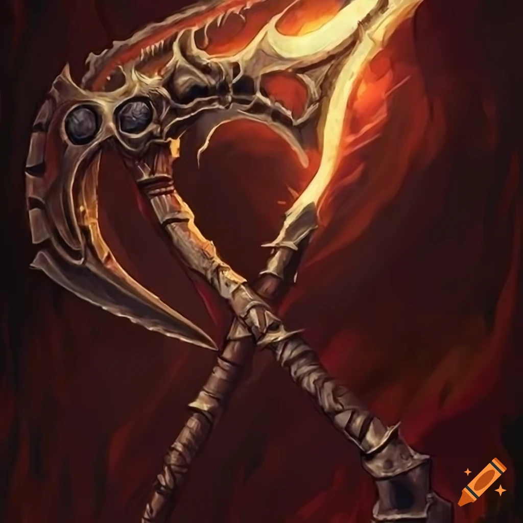 Symbolic representation of a scythe as a powerful and ominous weapon on ...