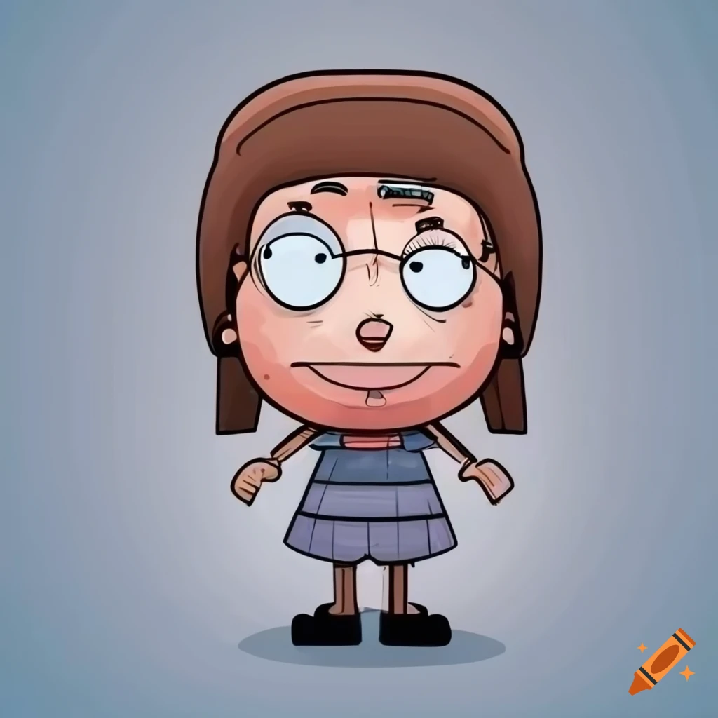 Colorful cartoon of a determined woman on Craiyon