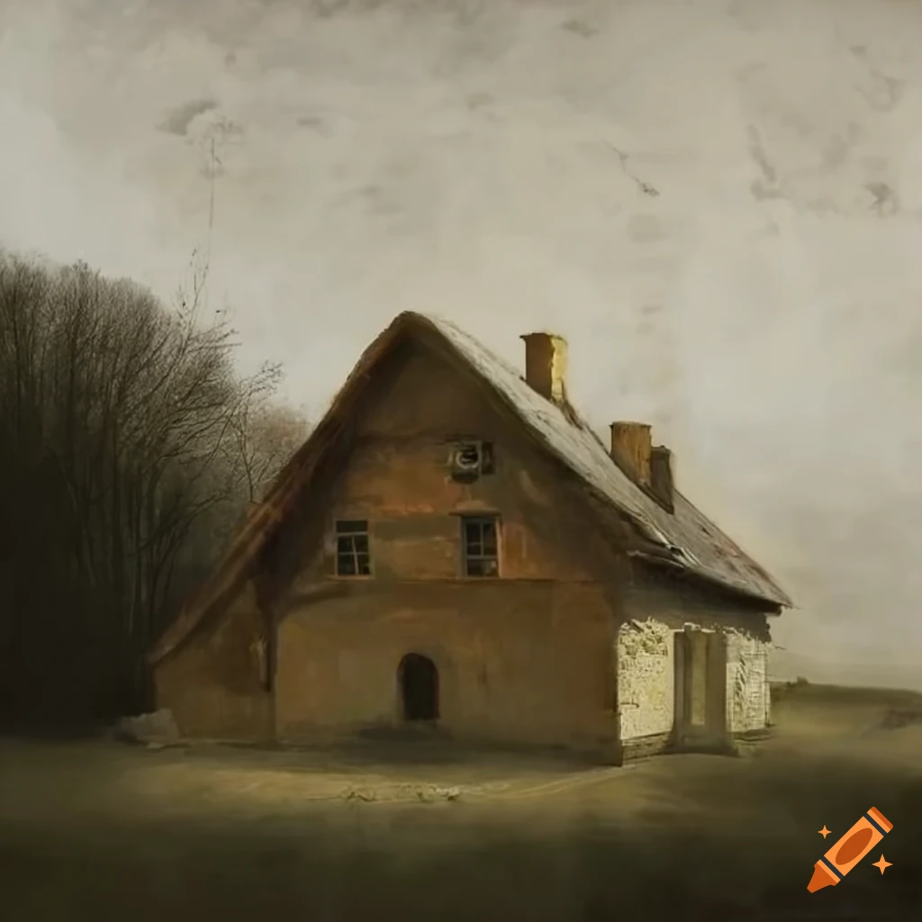 18th century village with vilhem hammershoi style architecture on Craiyon