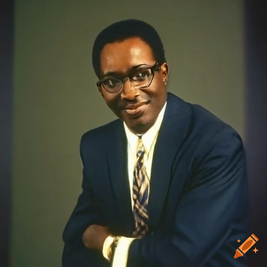 African-american businessman from the 1980s in a vintage color photo on ...