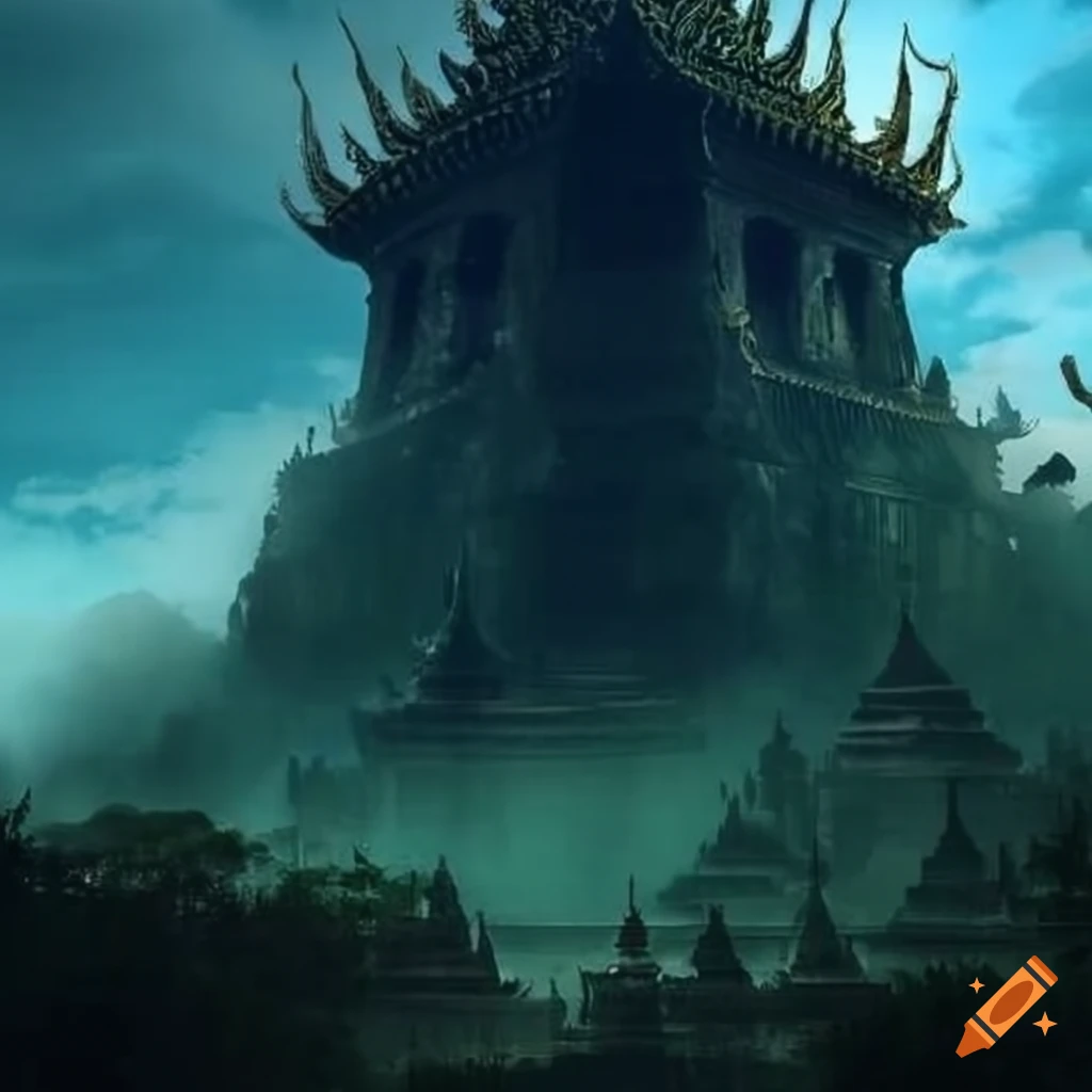 Thai demon King Castle scenery on Craiyon
