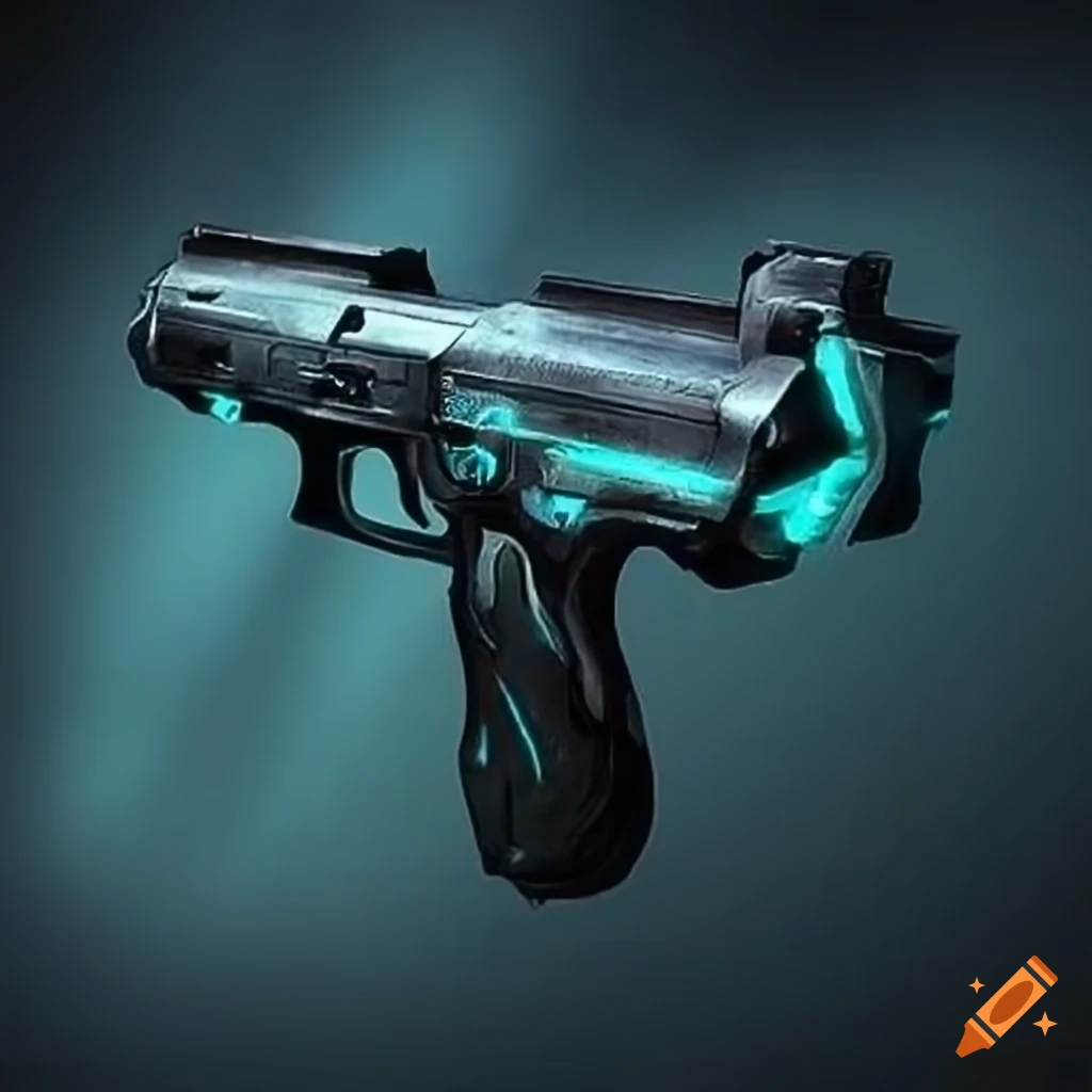 Futuristic pistol cybernetics technology weapons concept on Craiyon