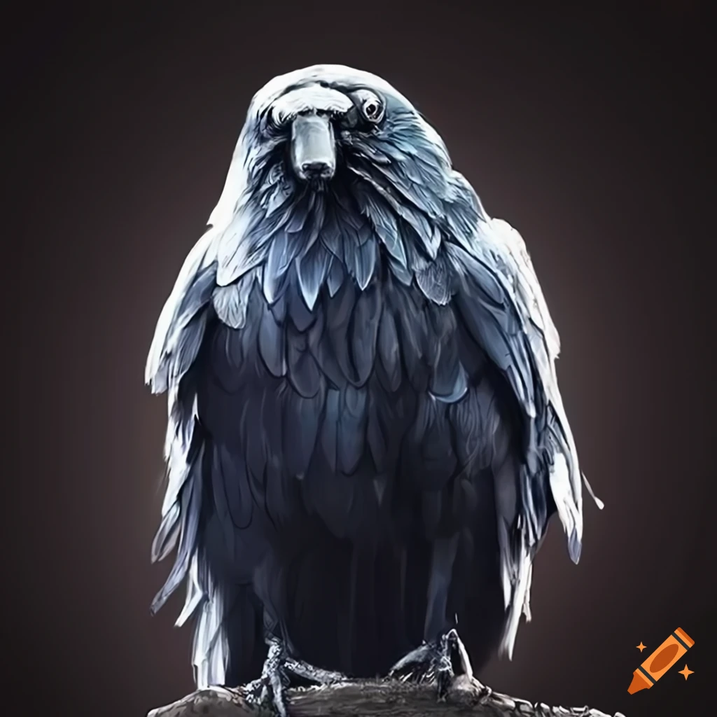 Silver raven on Craiyon