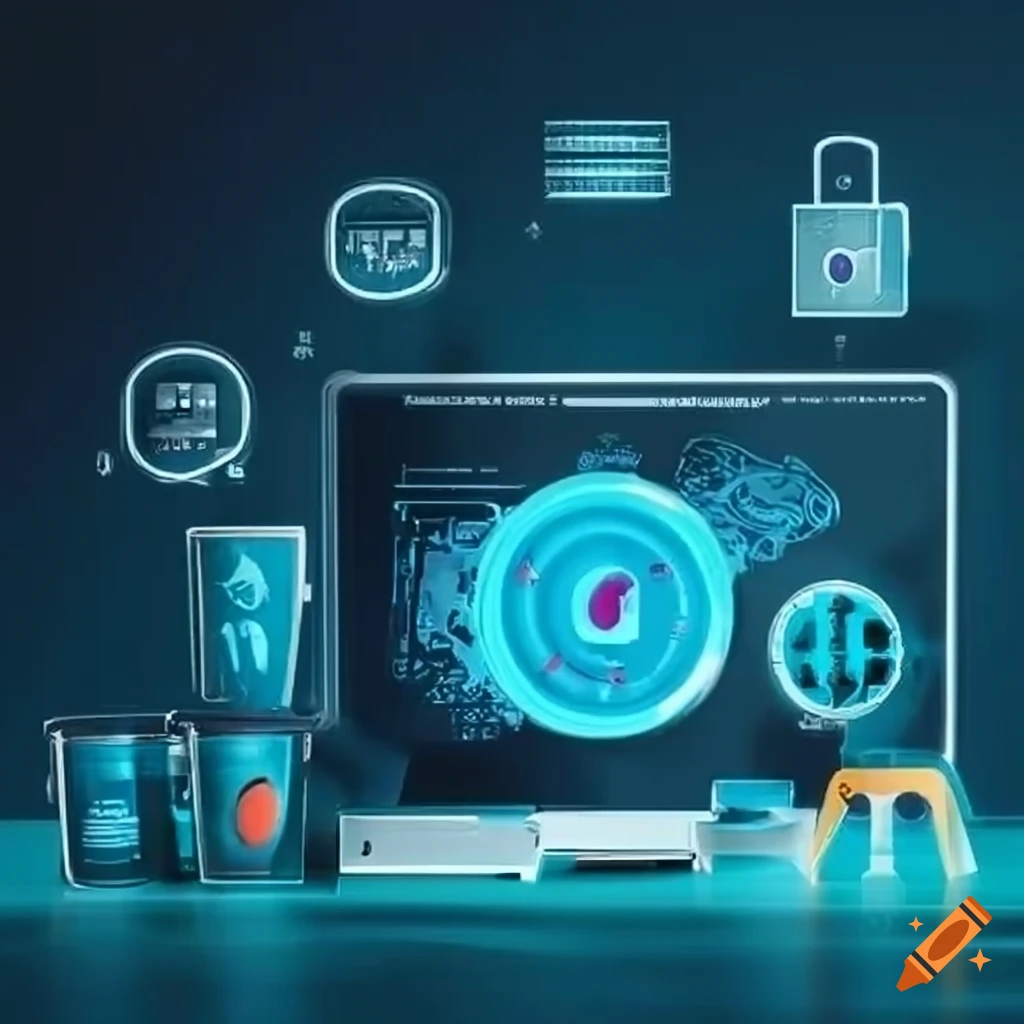 Information technology tools neatly organized on Craiyon