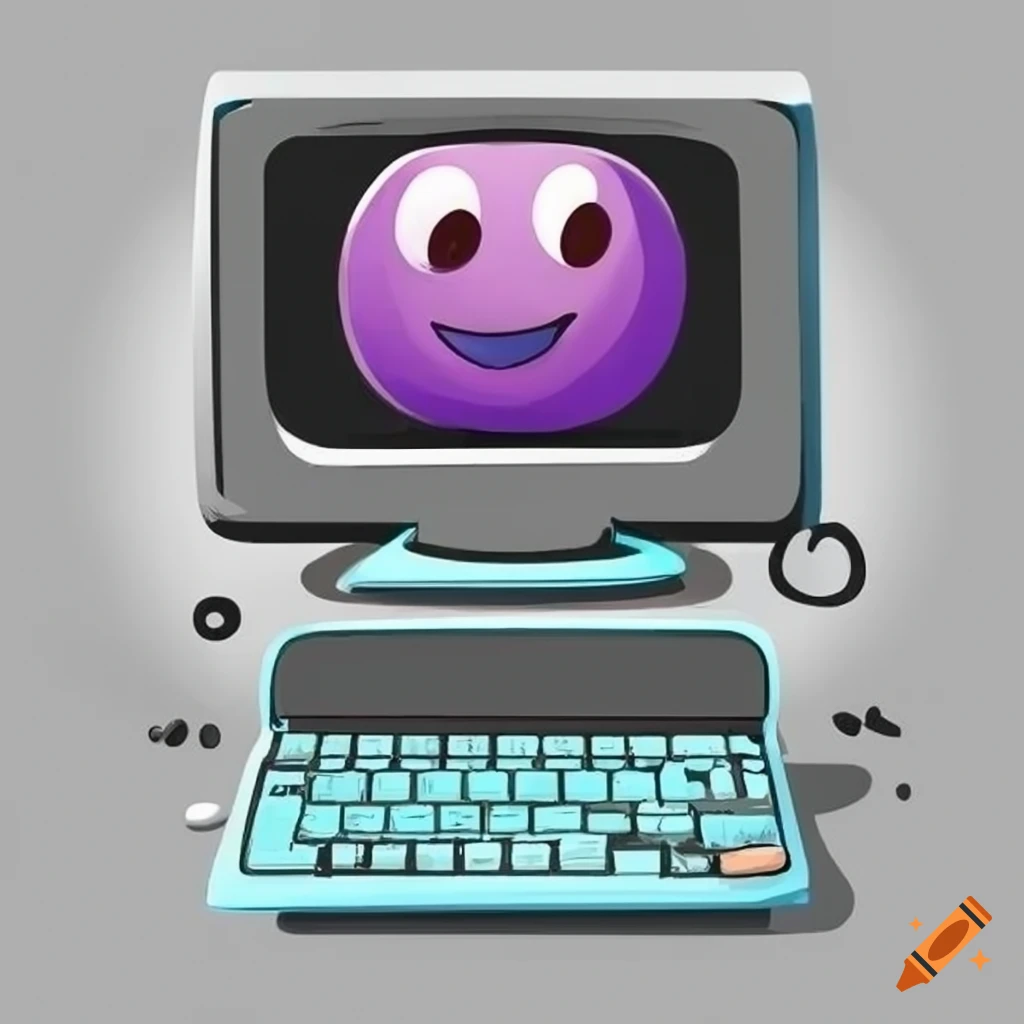 Cartoon computer illustration on Craiyon