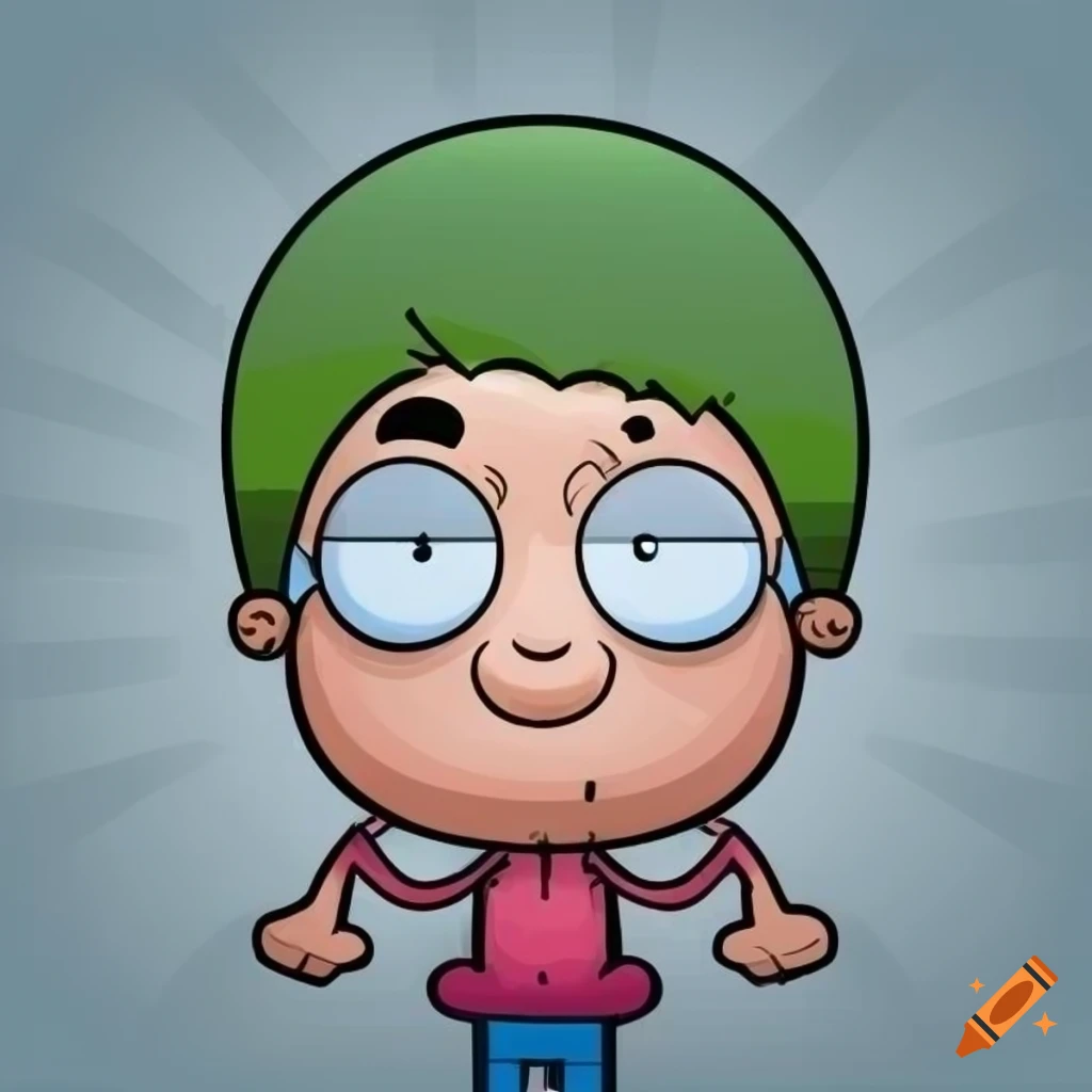 Cartoon illustration of a man with a weak personality on Craiyon