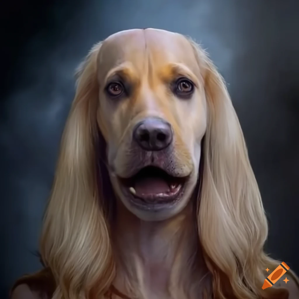 Amy adams transforming into a dog under a witches curse in cgi on Craiyon