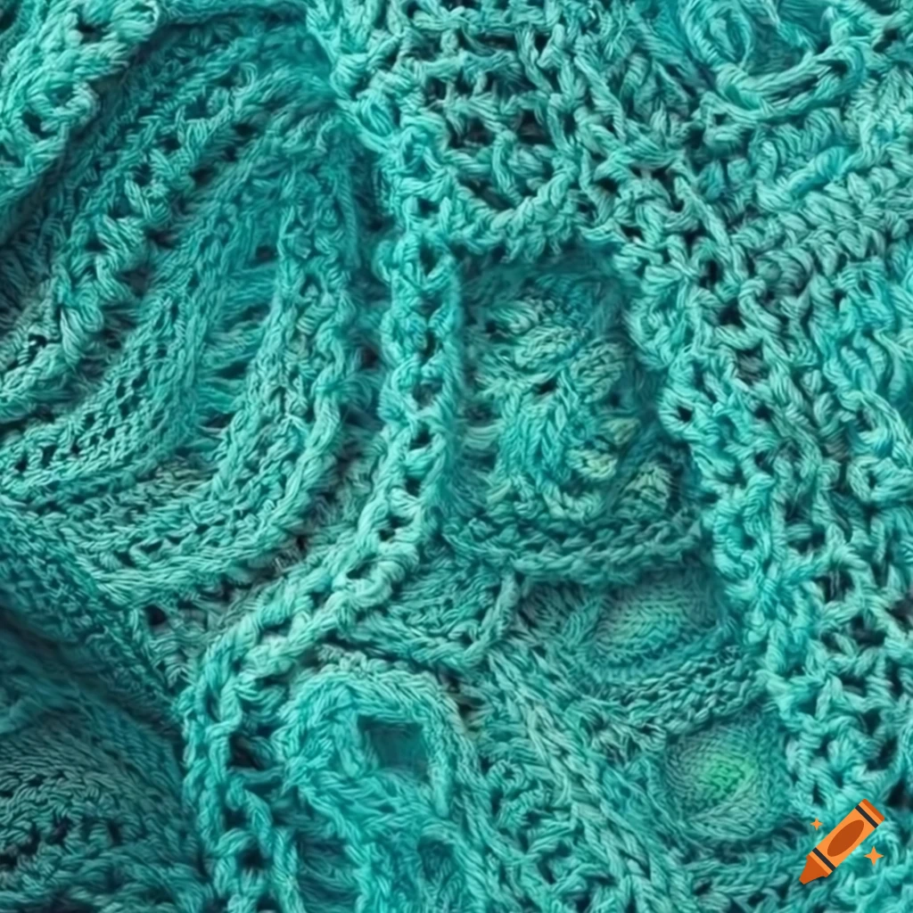 Modern wireframe design for a crochet website with intricate pale blue ...