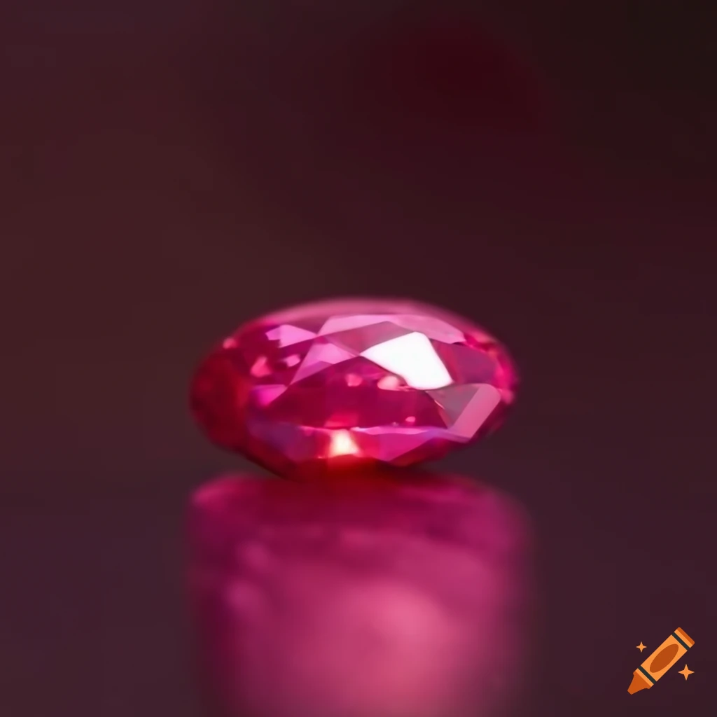 Close-up of a sparkling ruby gemstone on Craiyon