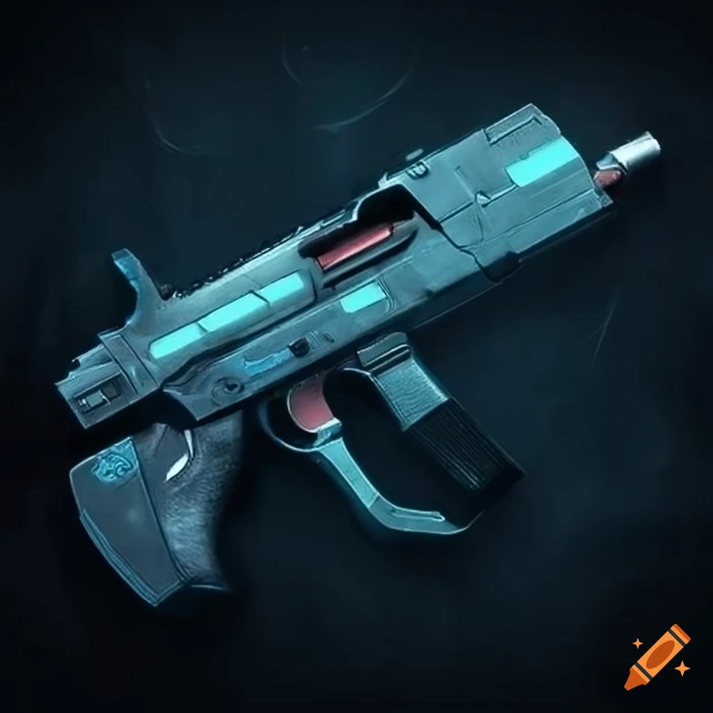 Futuristic pistol cybernetics technology concept on Craiyon