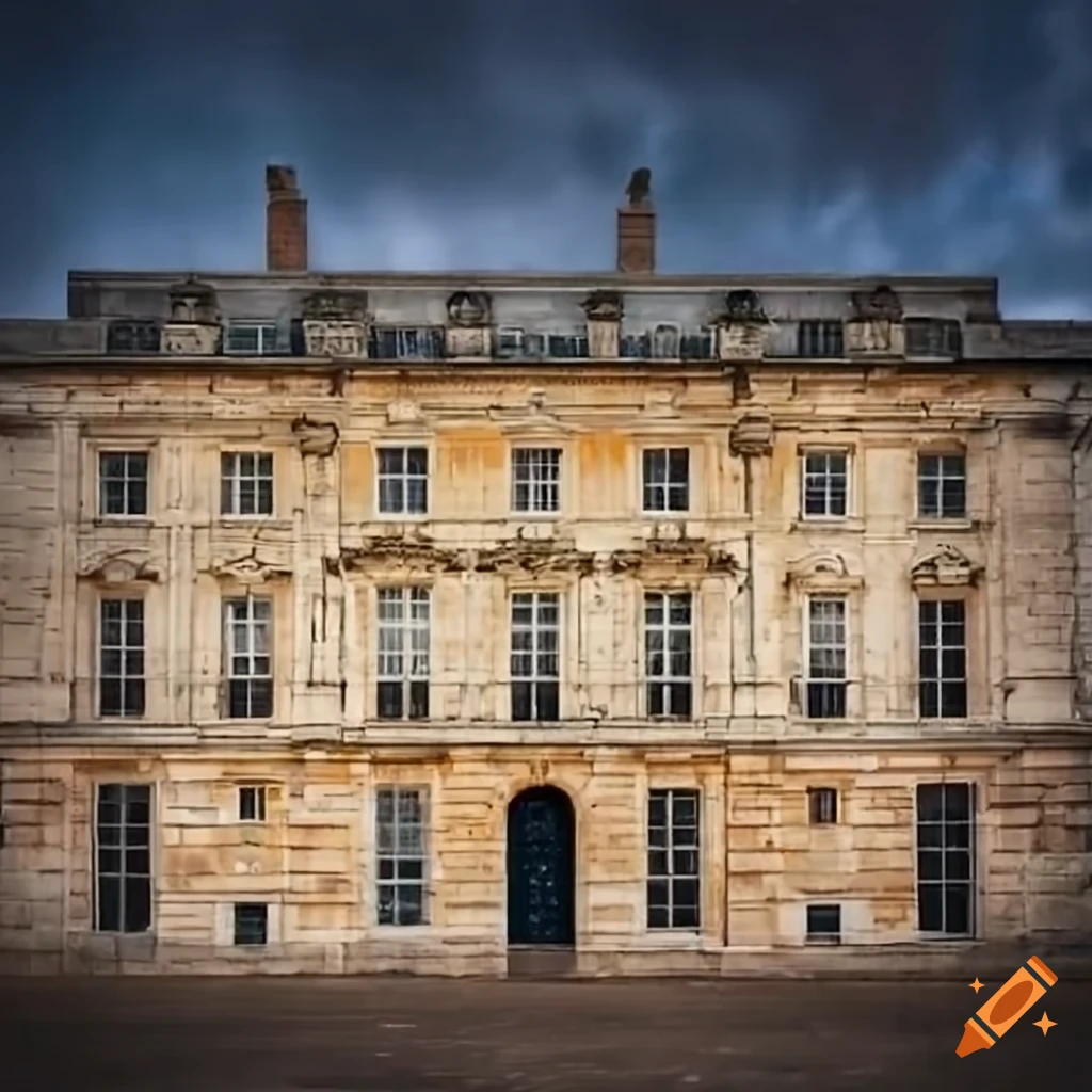 Exterior view of a decorated eighteenth-century building with ornate ...