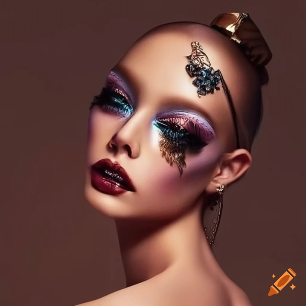 Fashion model showcasing luxurious and intricate outfits on Craiyon