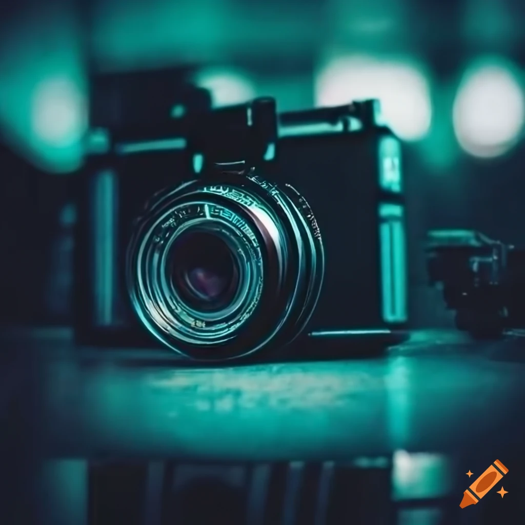 Cyberpunk style old school film camera on Craiyon