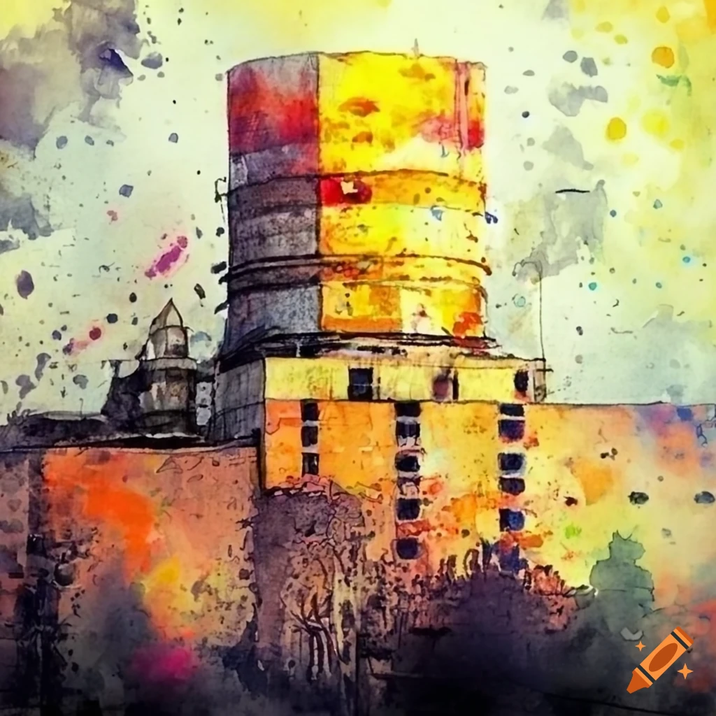 Chernobyl tragedy day depicted in watercolor on Craiyon