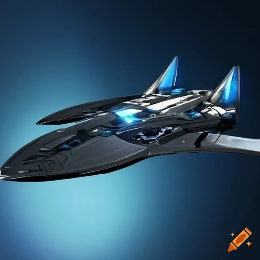 Futuristic symmetrical starship with advanced technology and powerful ...