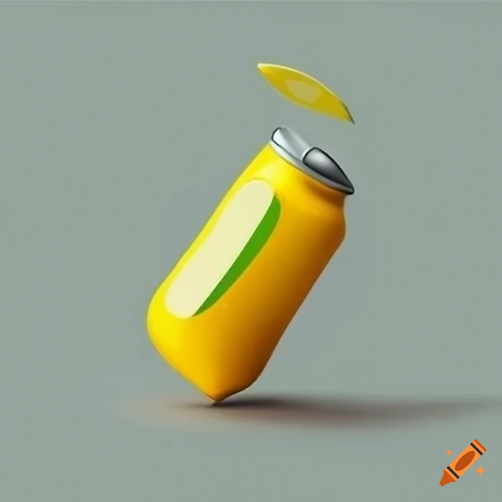 Cartoon lemon soda can on Craiyon