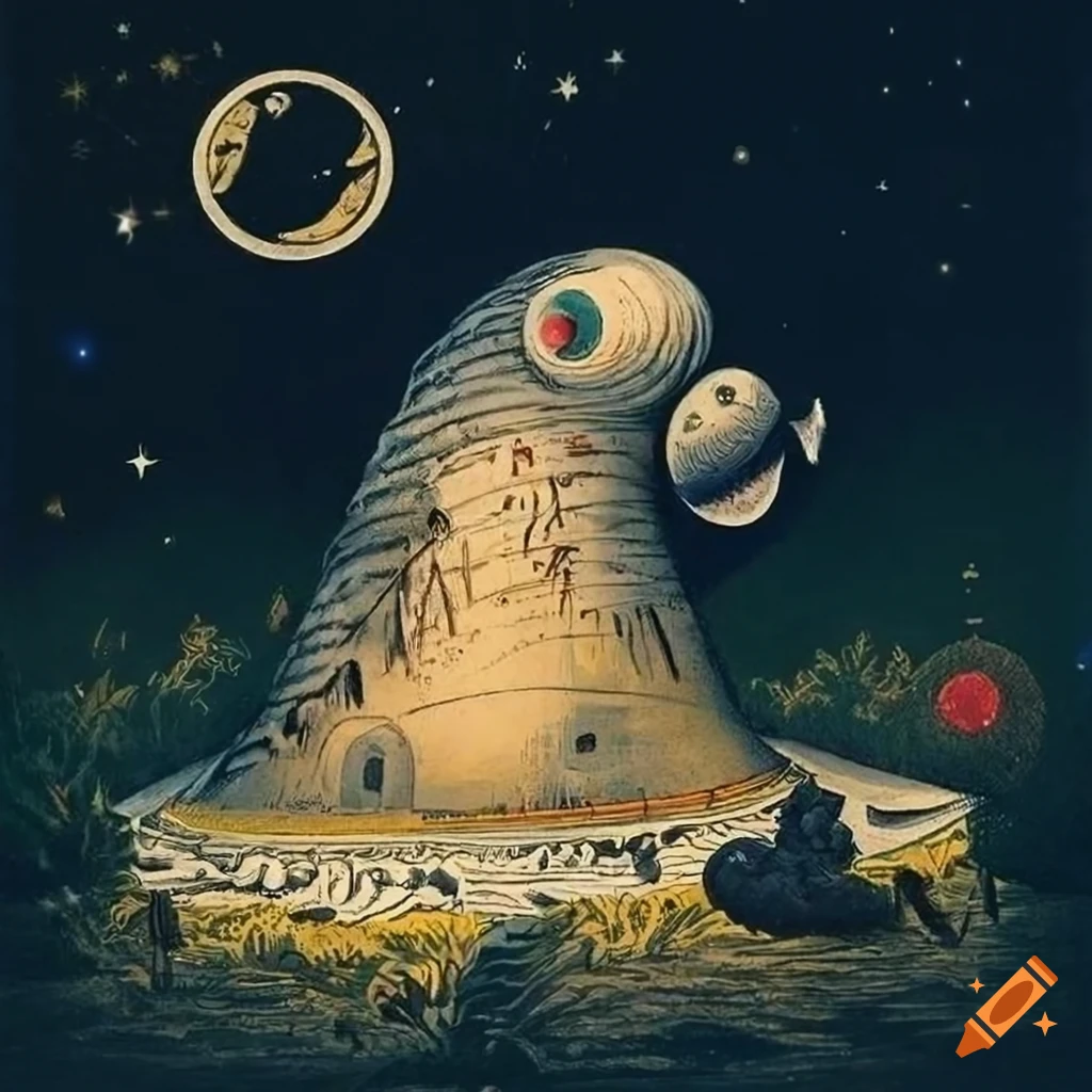 Stone lithograph of a Celestial Observatory with Astral Maps and ...