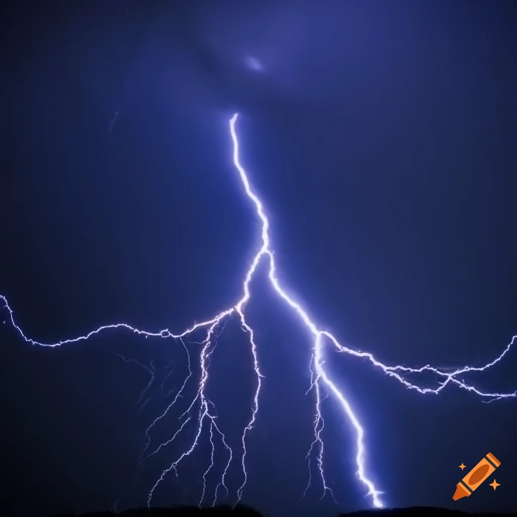 Lightning in the sky on Craiyon