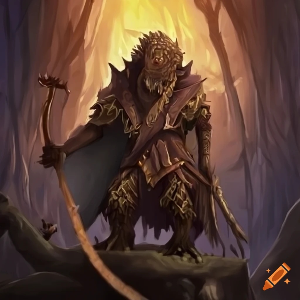 Aiuvarin lizardfolk wizard on Craiyon