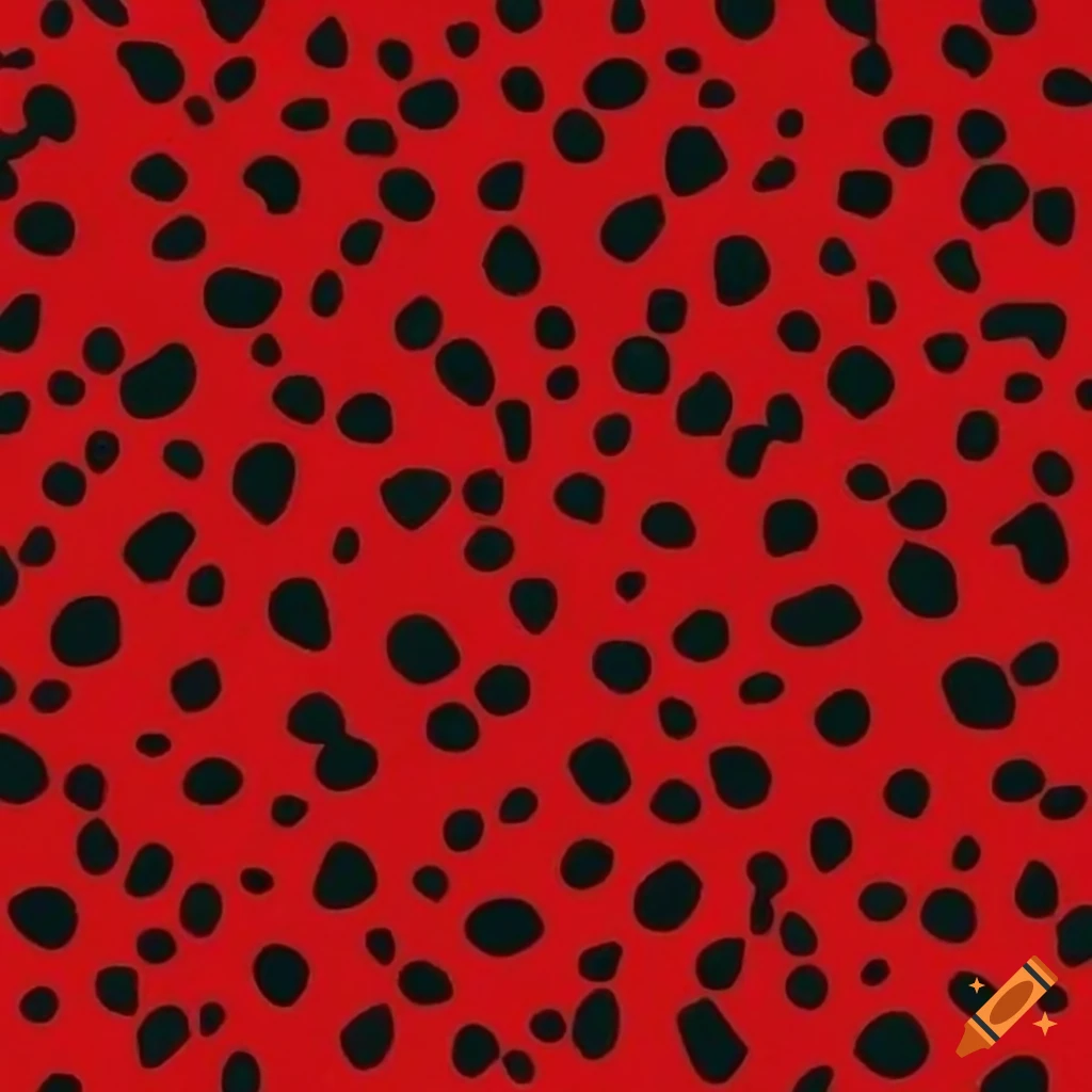Ladybug material texture in red with sparse spots on Craiyon