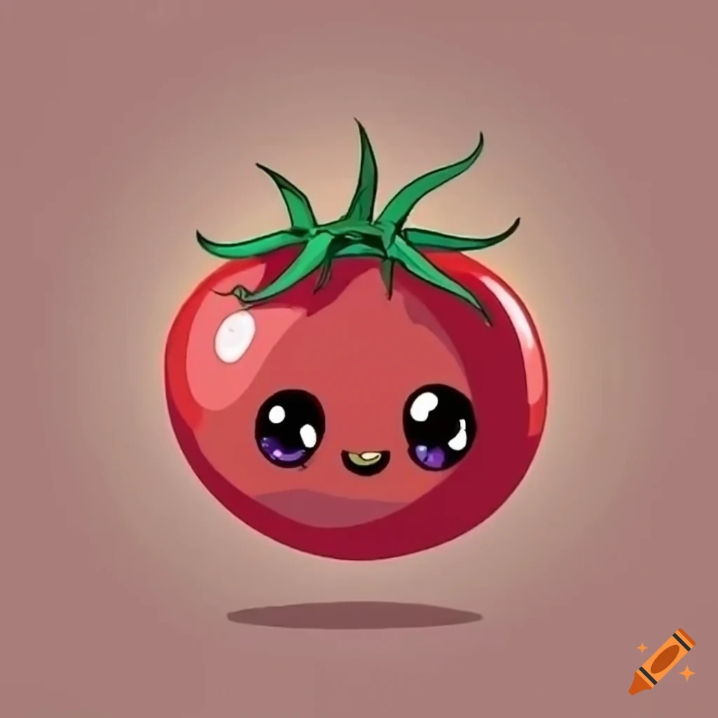 Cute anime tomato character on Craiyon
