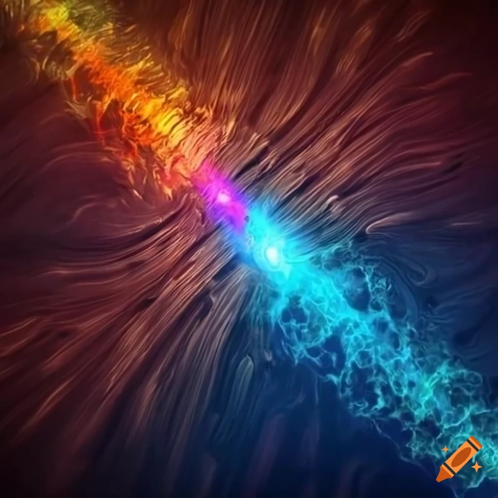 Abstract depiction of a tachyon particle beam on Craiyon