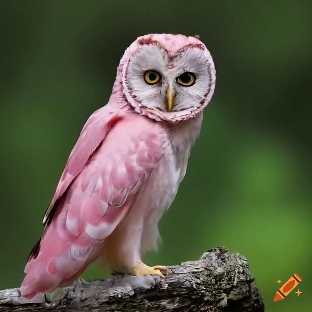 Pale pink owl on Craiyon