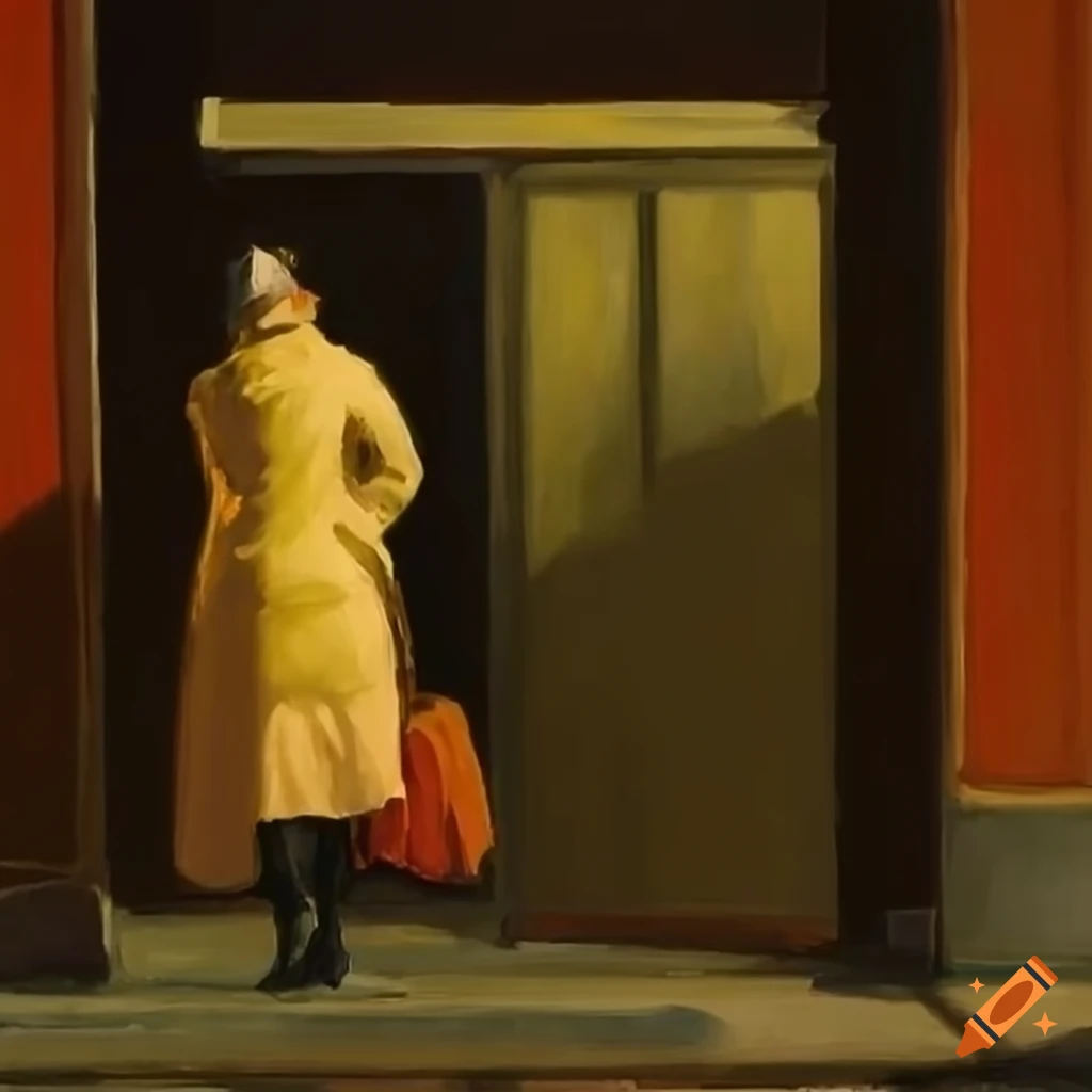 Edward Hopper-style painting of a quiet Norwegian street scene on Craiyon