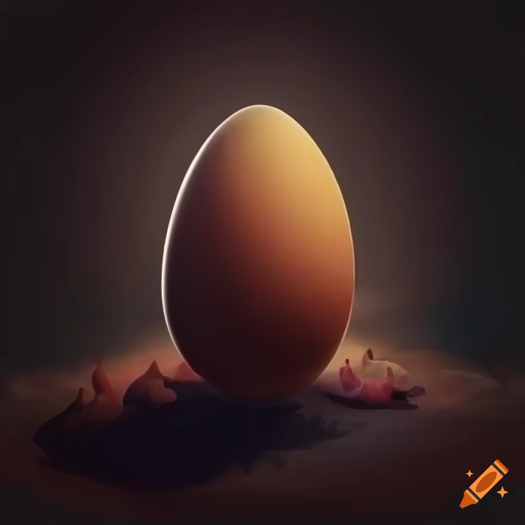 Mysterious egg in a hauntingly beautiful digital art scene on Craiyon