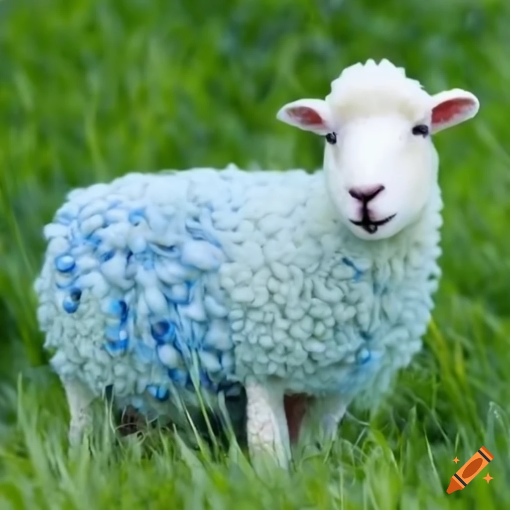 Blue yogurt sheep on Craiyon