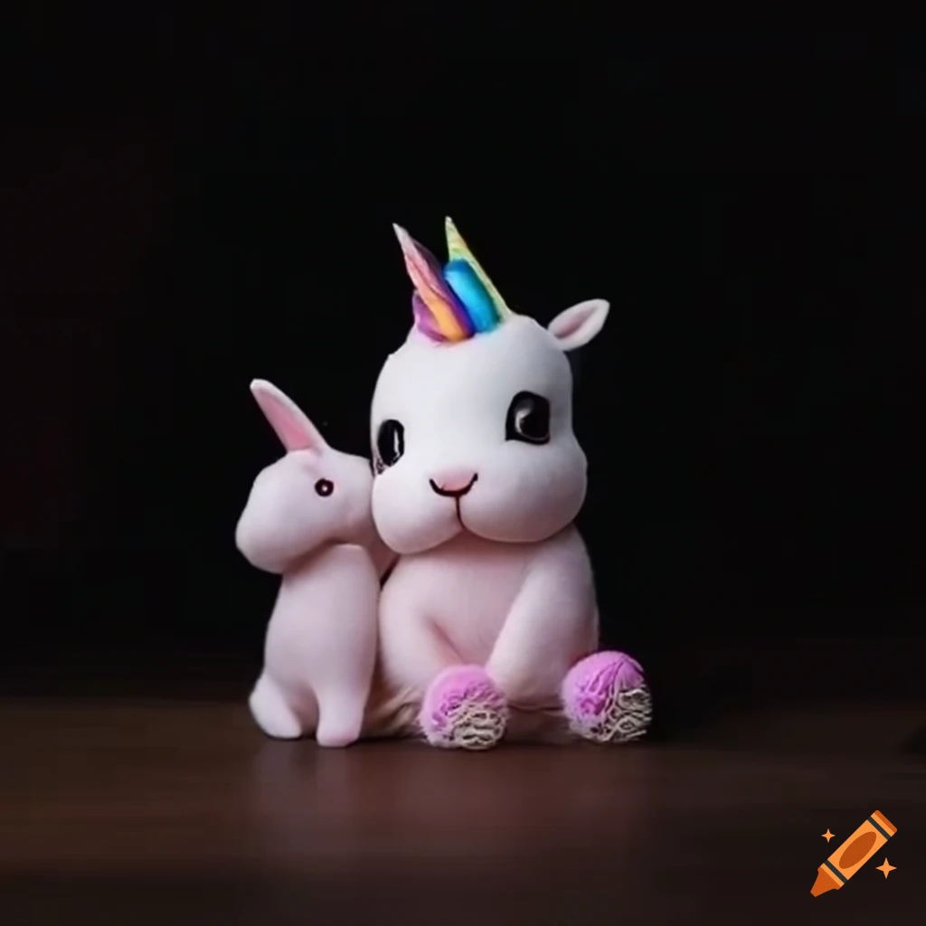 Unicorn hugging cute rabbit on Craiyon