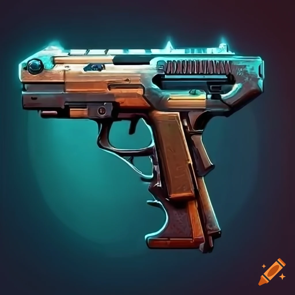Futuristic cybernetic pistol and technology concept on Craiyon