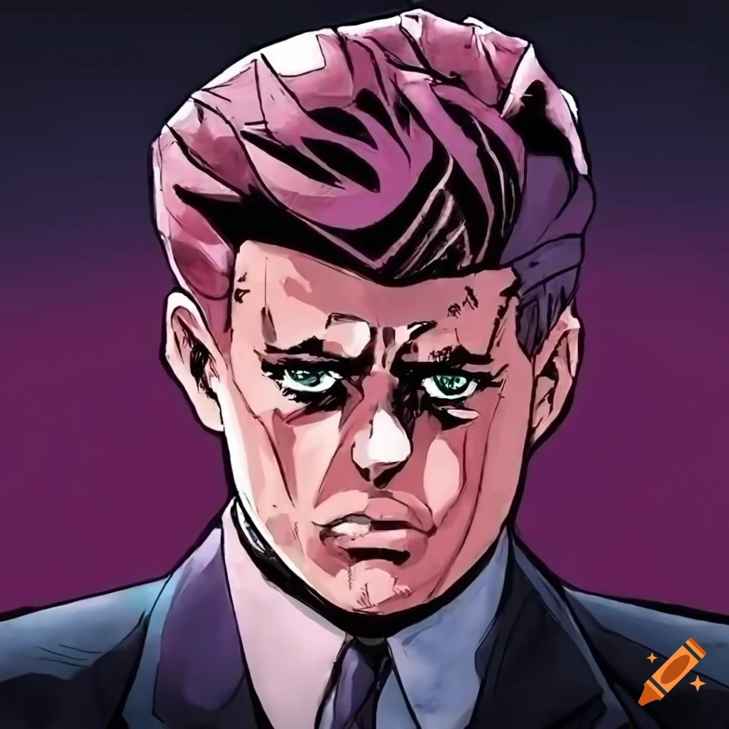 John F. Kennedy in the style of JoJo's Bizarre Adventure part 3 on Craiyon