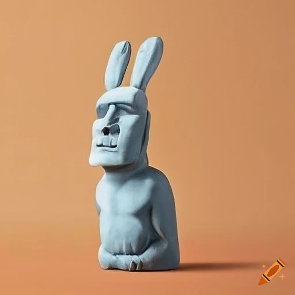 Easter bunny moai statue on Craiyon