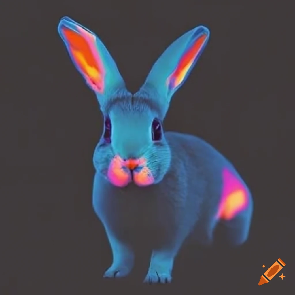 Thermal image of a rabbit on Craiyon