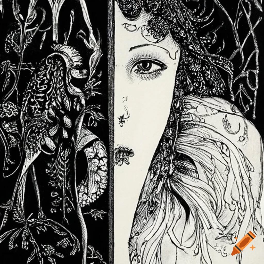 Unrequited love tarot card art by Virgil Finlay, Aubrey Beardsley, and ...